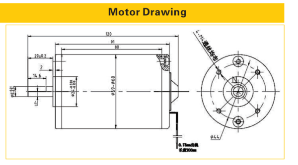 RTD60 Series PMDC Motor | 60mm | 12V–300V | ≤150W | Ruito